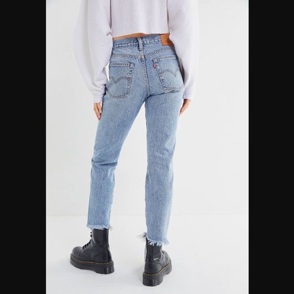 Levi's | Jeans | Levis Premium Wedgie Icon Ankle Jeans Fray Hem Button Fly Size 24 Shut Up ...
